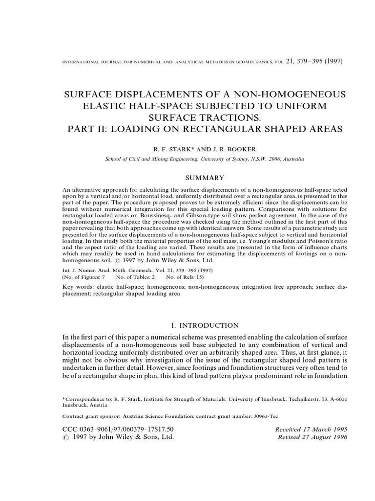 Surface Displacements in Elastic Half-Space | PDF | Finite Element ...
