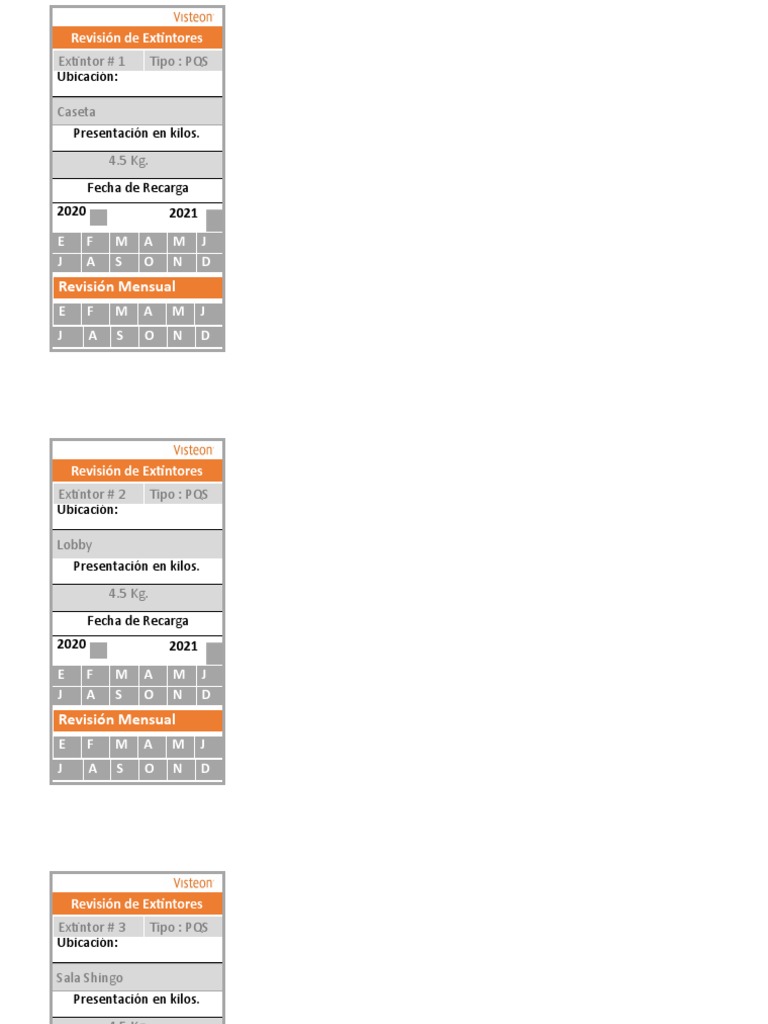 Etiqueta Extintores 2020 | PDF