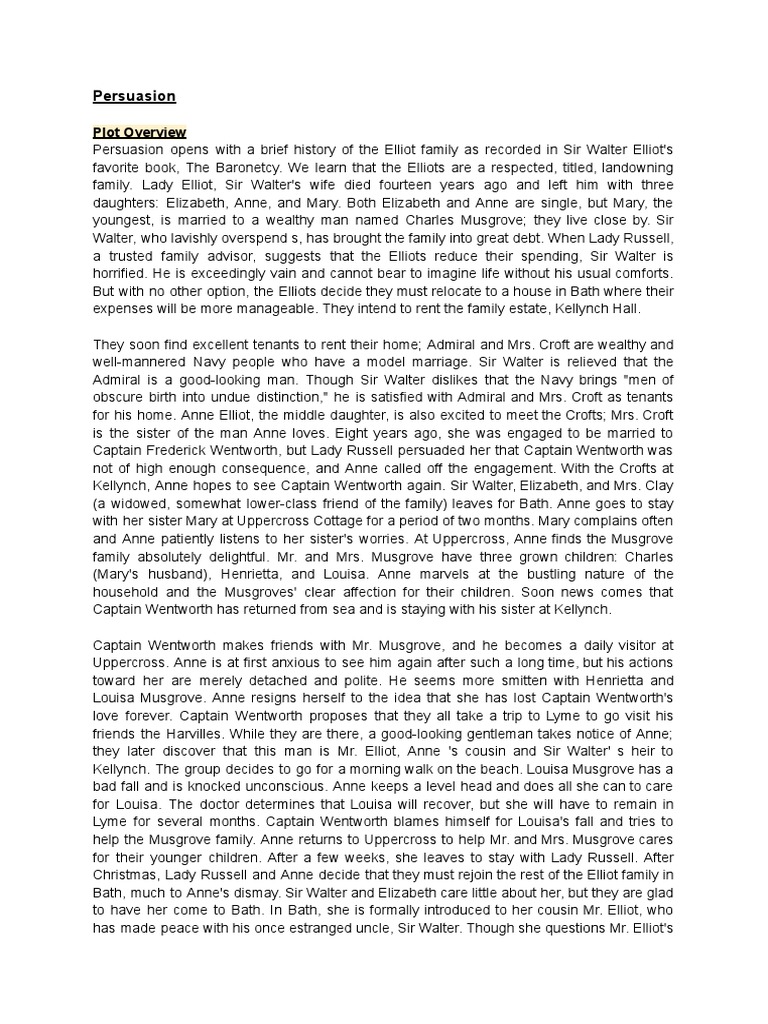 Key Characters in Austen's Persuasion | PDF | Persuasion (Novel)