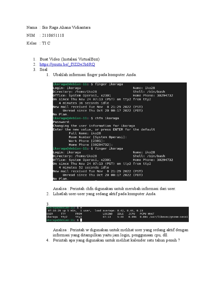 Iko Raga Ahana Vidiantara (UTS LATIHAN MODUL 1) | PDF