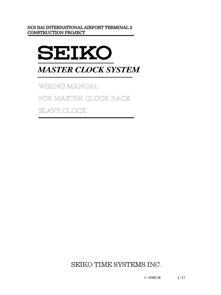 MCS - Master Clock Connection Manual I-6760E2 | PDF | Electrical Wiring ...