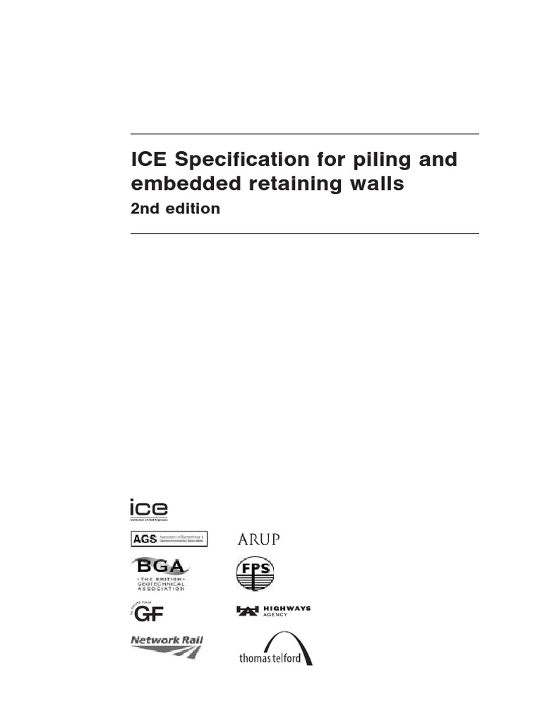 Silo - Tips - Ice Specification For Piling and Embedded Retaining Walls ...