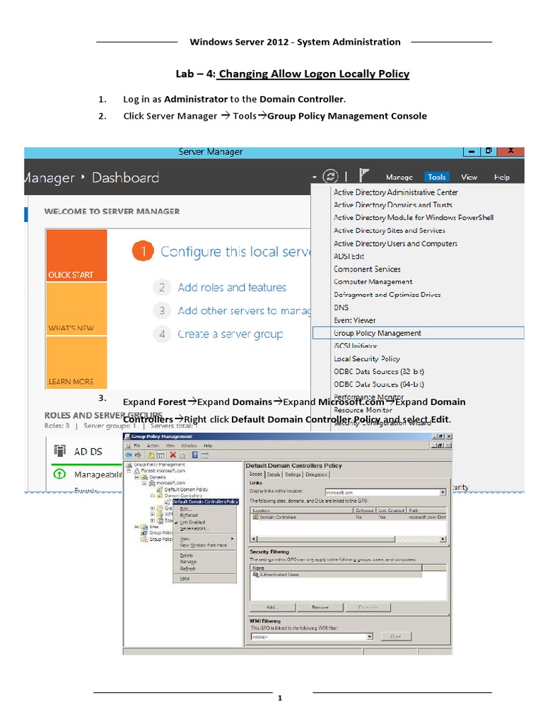 Changing Allow Log On Locally | PDF