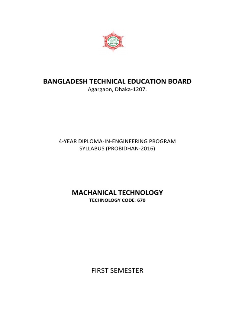 670 Mechanical Technology 1st Semester | PDF | Series And Parallel ...