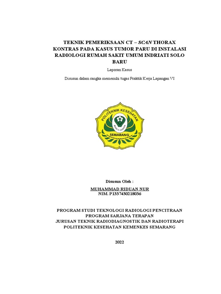 Laporan Kasus CT-Scan-Muhammad Riduan Nur-Poltekkes Semarang | PDF | Sains & Matematika | Komputer