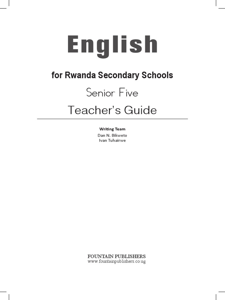 English S5 TG | PDF | Learning | Teaching Method
