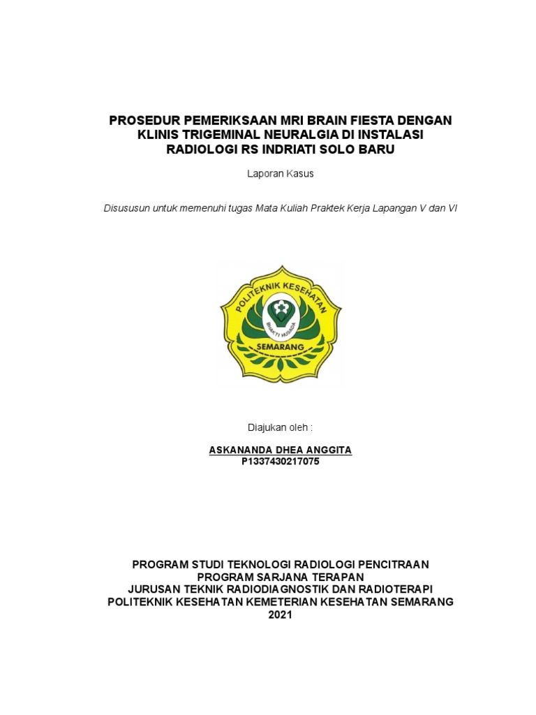 Prosedur MRI Brain Fiesta Trigeminal Neuralgia | PDF | Sains & Matematika