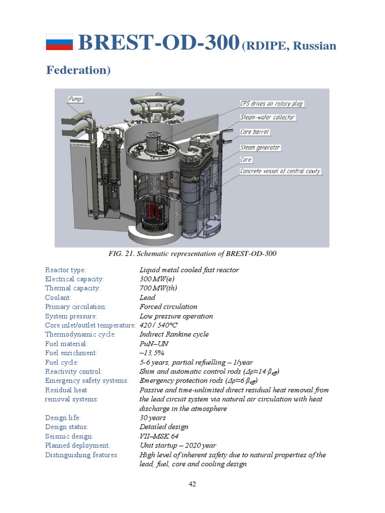 Brest Od 300 | PDF | Nuclear Reactor | Nuclear Fuel
