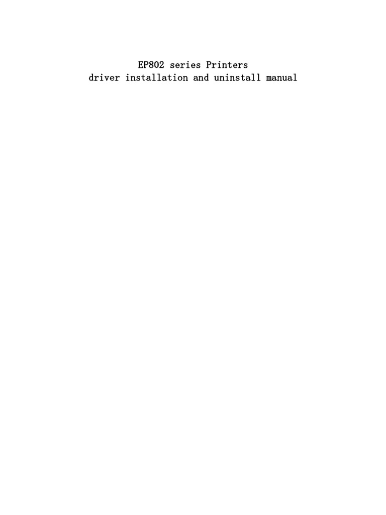 EP802 Printer Driver Guide | PDF | Installation (Computer Programs ...