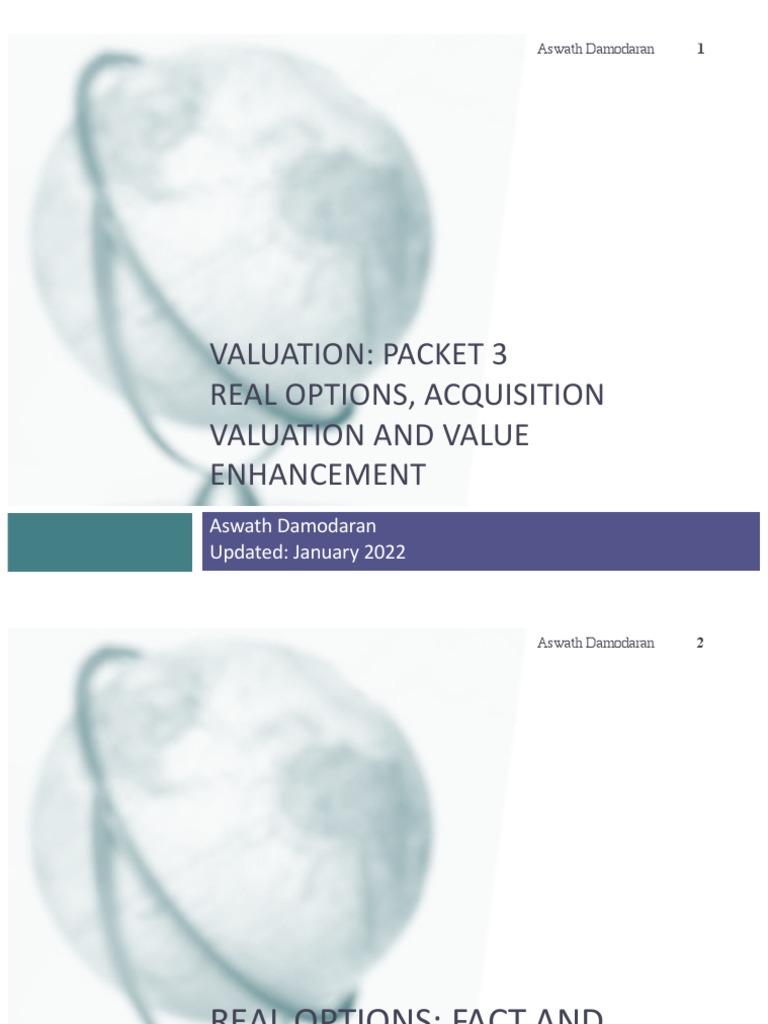 Real Options and Valuation Guide | PDF | Option (Finance) | Net Present Value