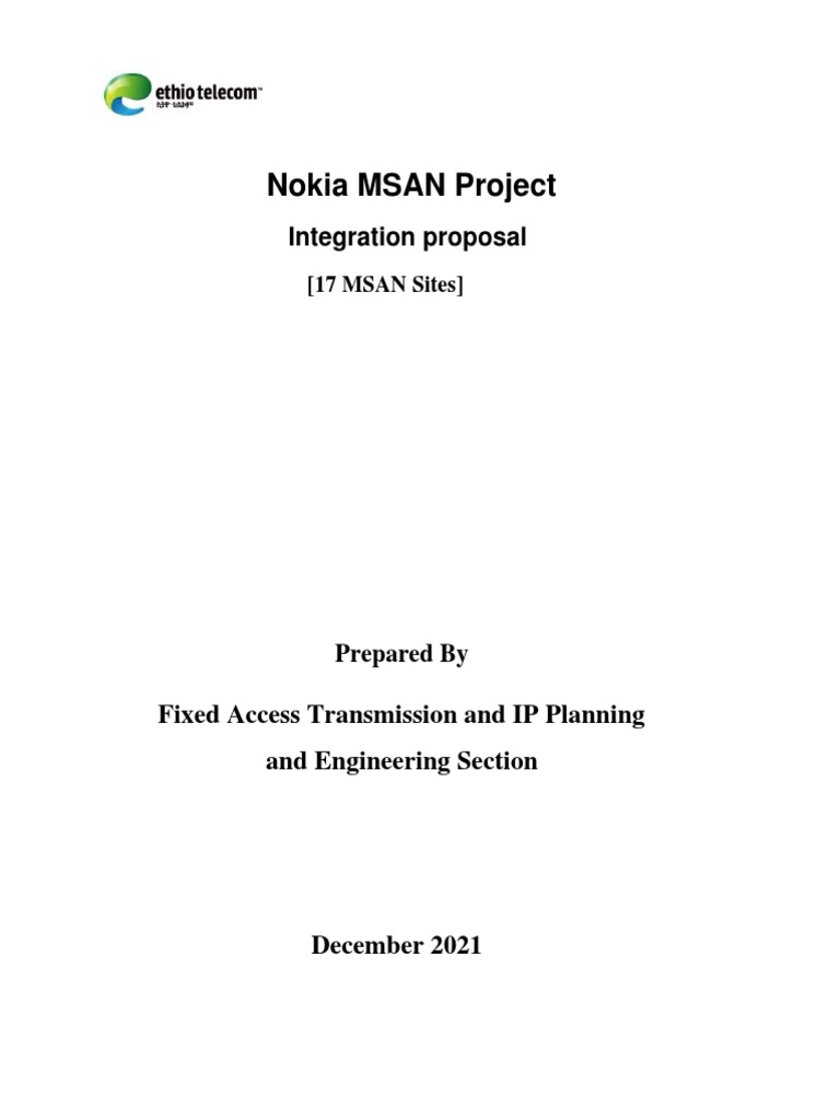Nokia MSAN Project Integration Proposal (17 Sites) | PDF | Virtual ...