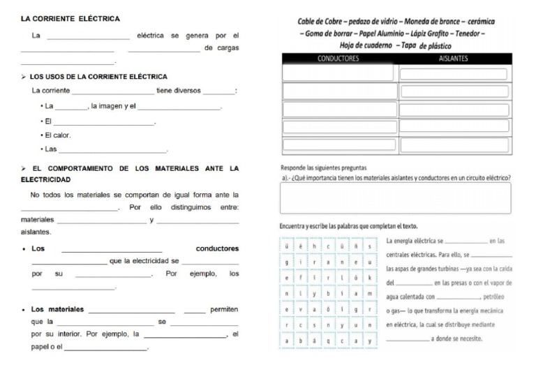 La Electricidad Ficha | PDF