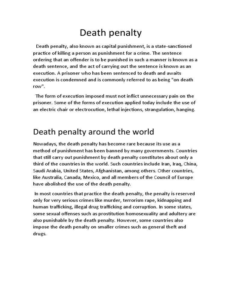 Overview of the Death Penalty Debate | PDF | Social Science