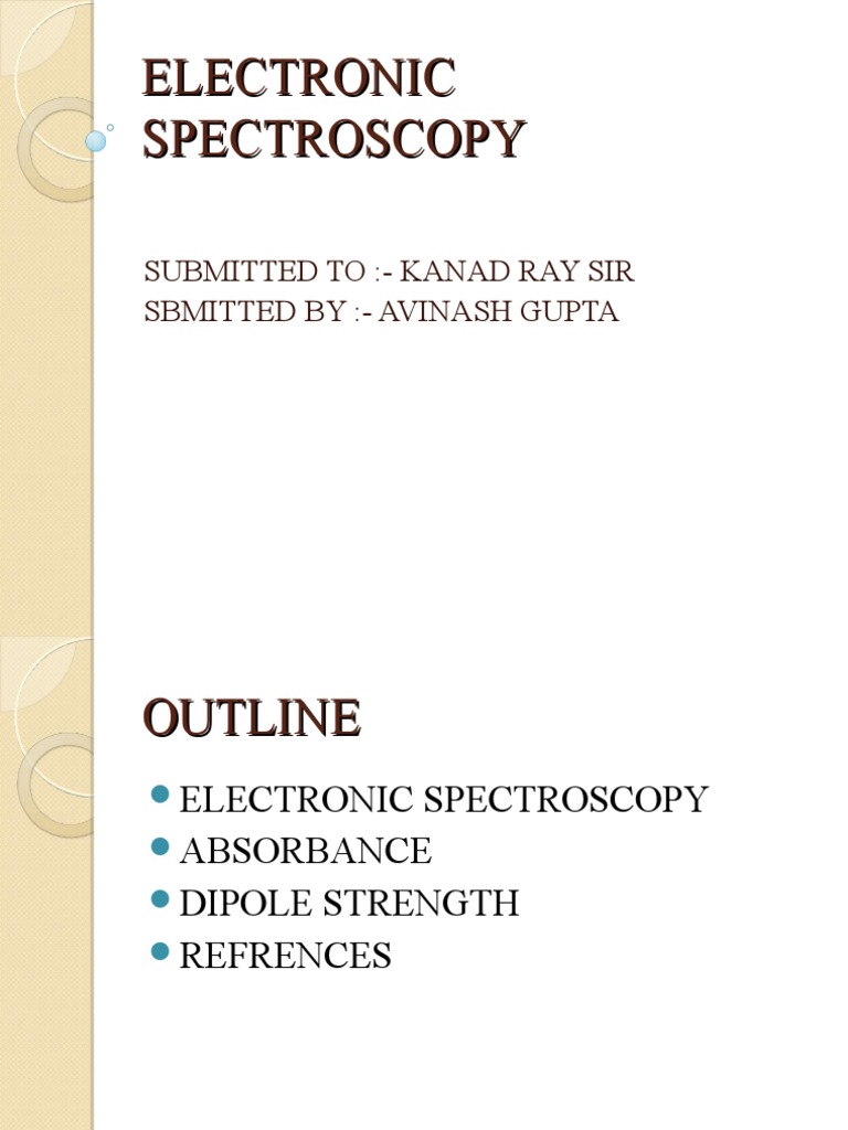 Overview of Electronic Spectroscopy | PDF | Ultraviolet–Visible ...