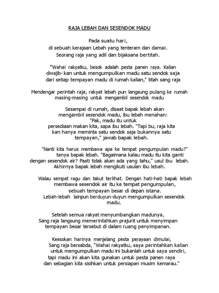 Raja Lebah Dan Sesendok Madu | PDF