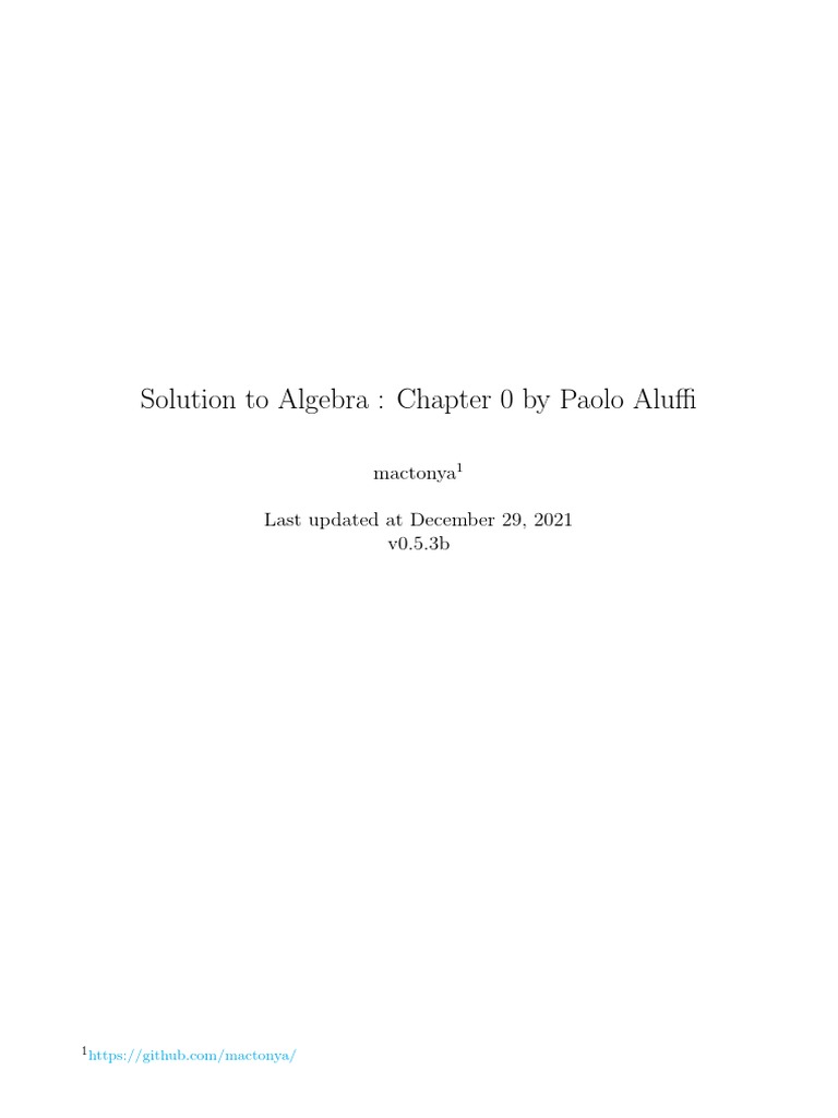 Algebra Chapter 0 Solution | PDF | Group (Mathematics) | Algebra