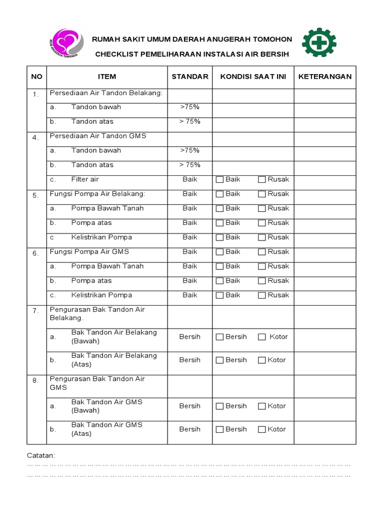 Checklist Utilitas | PDF