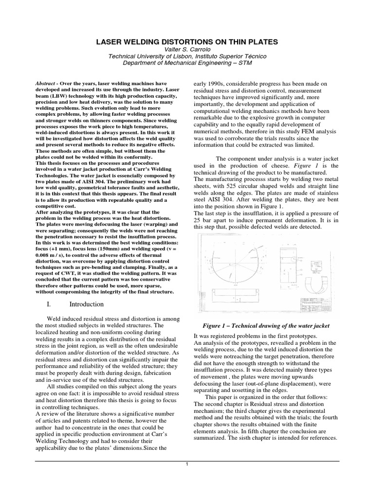 Paper Laser Welding Heat Distortion | PDF | Welding | Construction