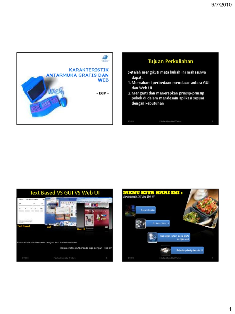 Karakteristik GUI dan Web UI | PDF