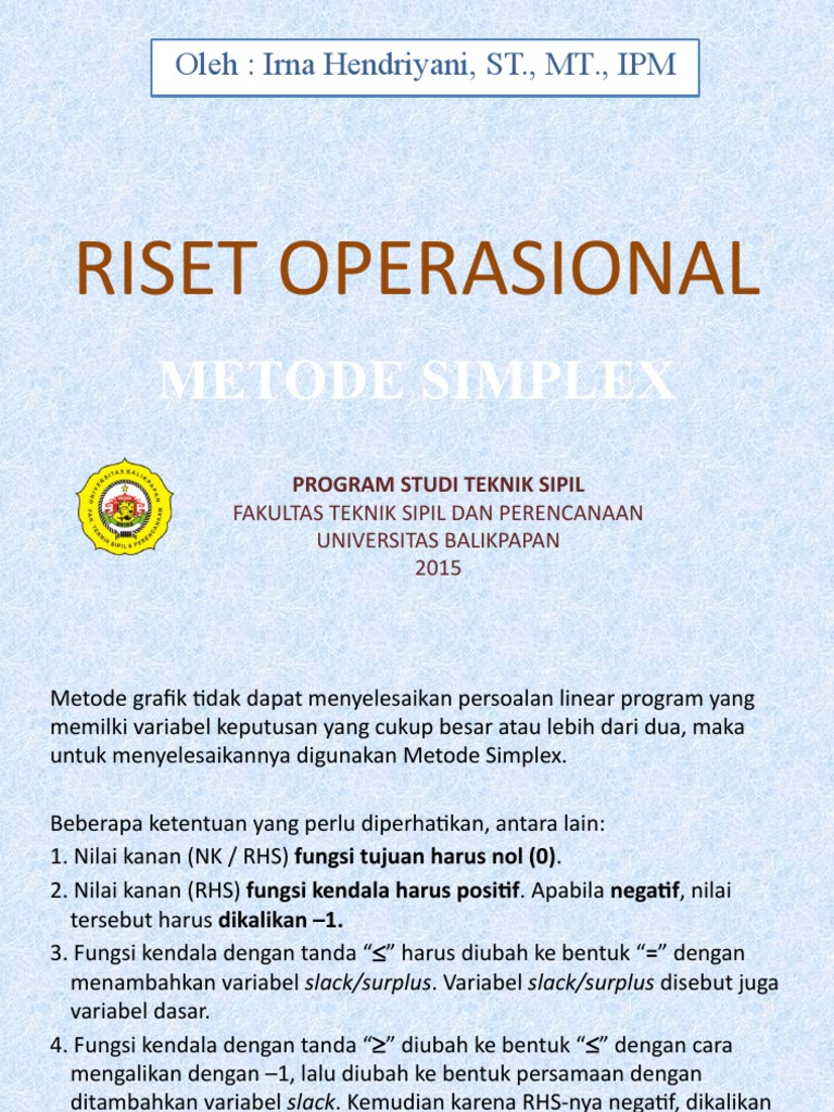 Metode Simplex | PDF