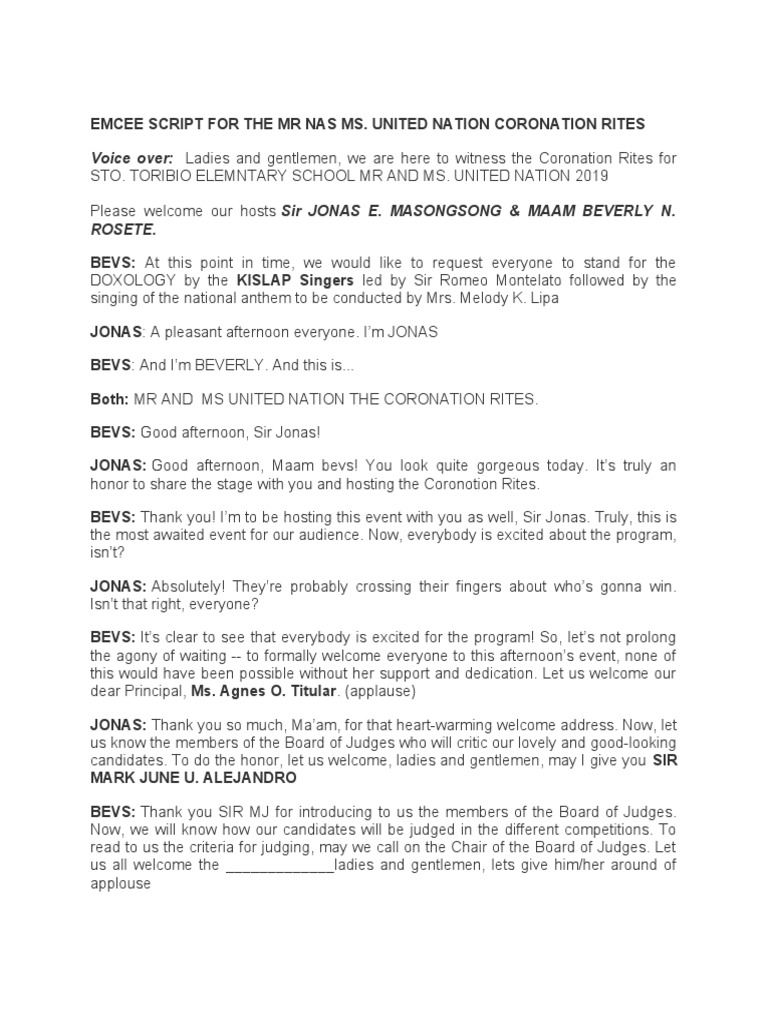 United Nation Script | PDF