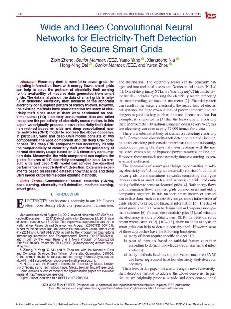 Wide And Deep Convolutional Neural Networks For Electricity Theft Detection To Secure Smart