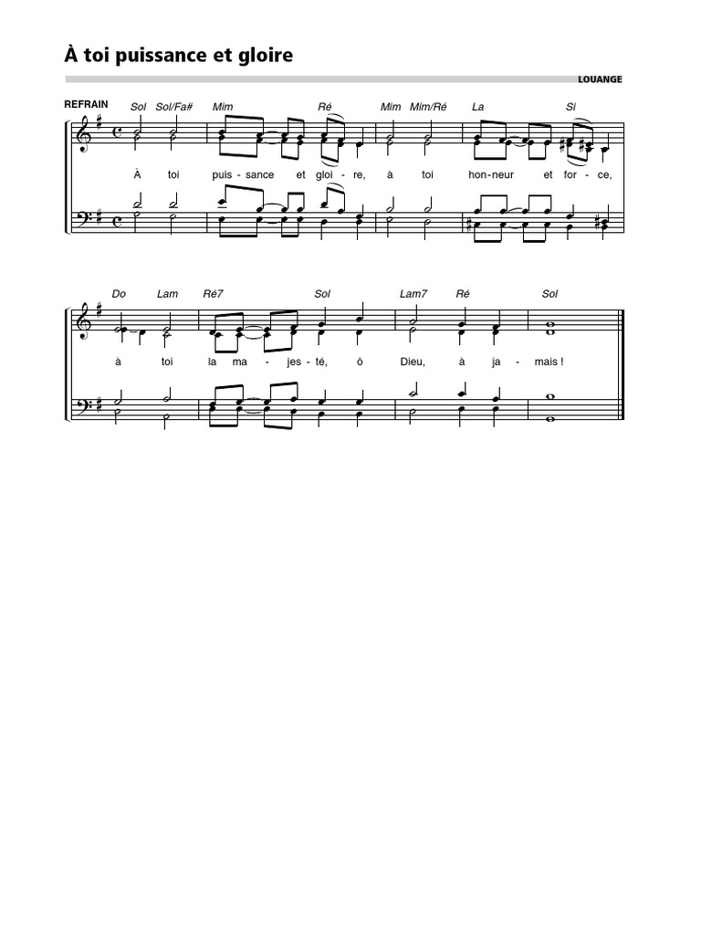 A Toi Puissance Et Gloire | PDF