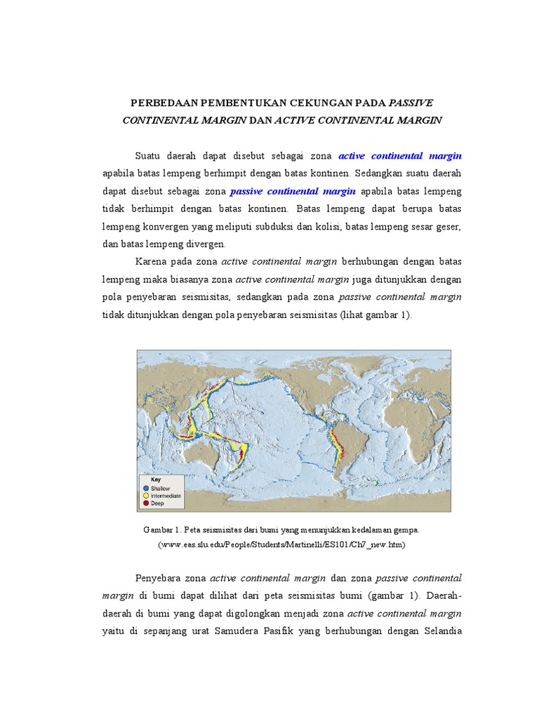 Geologi - Pembentukan Cekungan Active Margin Vs Pasive Margin | PDF
