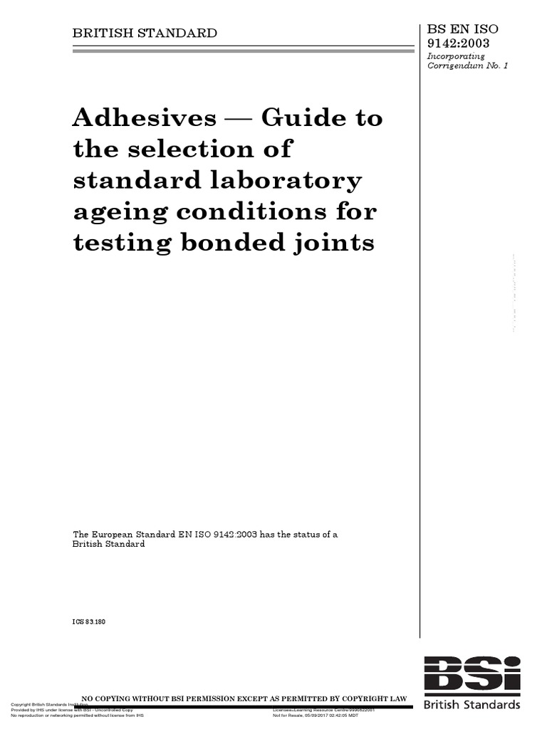 Bsen Iso 9142 | PDF | International Organization For Standardization ...