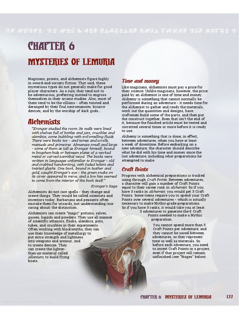 Barbarians of Lemuria Mythic Edition | PDF | Magician (Fantasy) | Alchemy