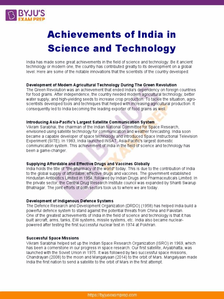Achievements of India in Science and Technology 19 | PDF | Outer Space