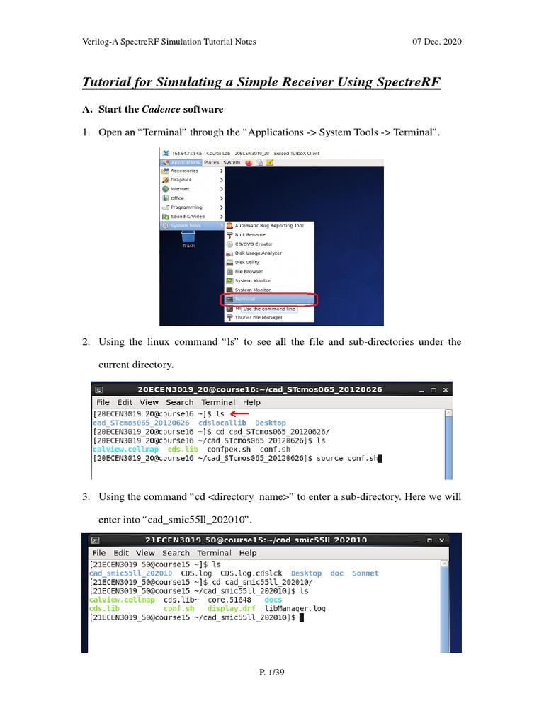 Simulating a Simple Receiver Using SpectreRF | PDF | Parameter (Computer Programming) | Button ...
