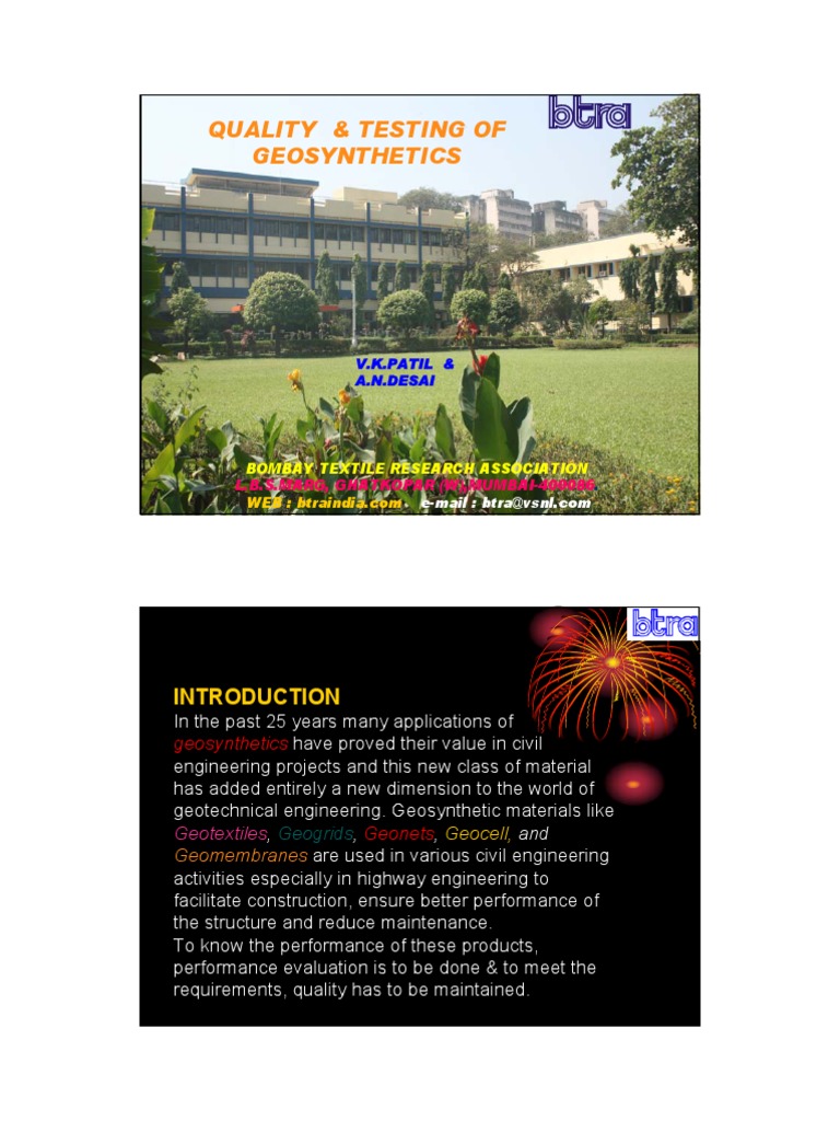 Quality Testing and Standards for Geosynthetic Materials | PDF | Materials