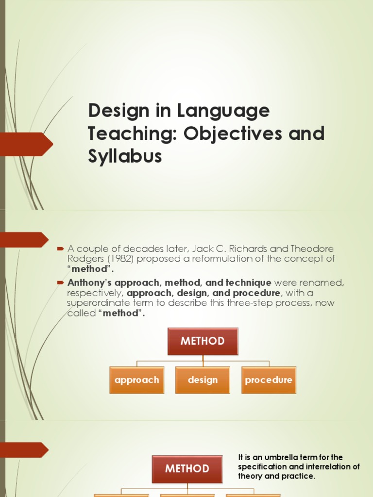 Design in Language Teaching (Objectives and Syllabus) | Download Free ...