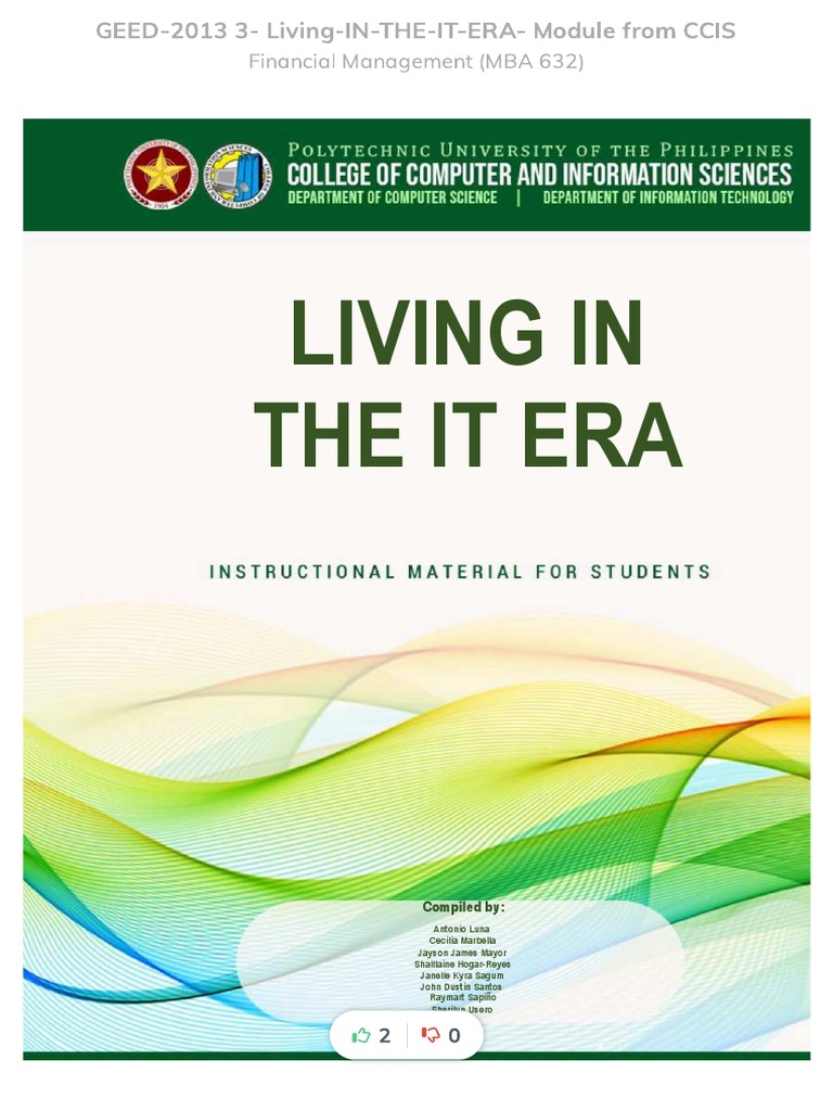 Geed 2013 3 Living in The It Era Module From Ccis - Compress | PDF | Educational Technology ...