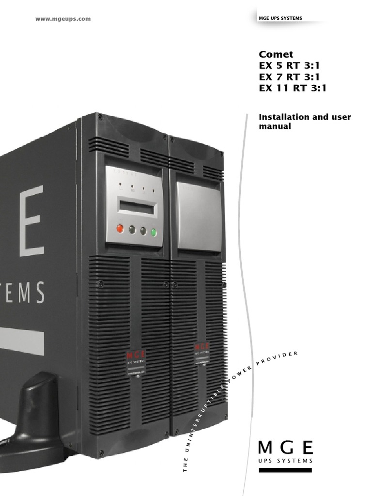 MGE Comet EX RT UPS User Manual | PDF | Alternating Current | Transformer