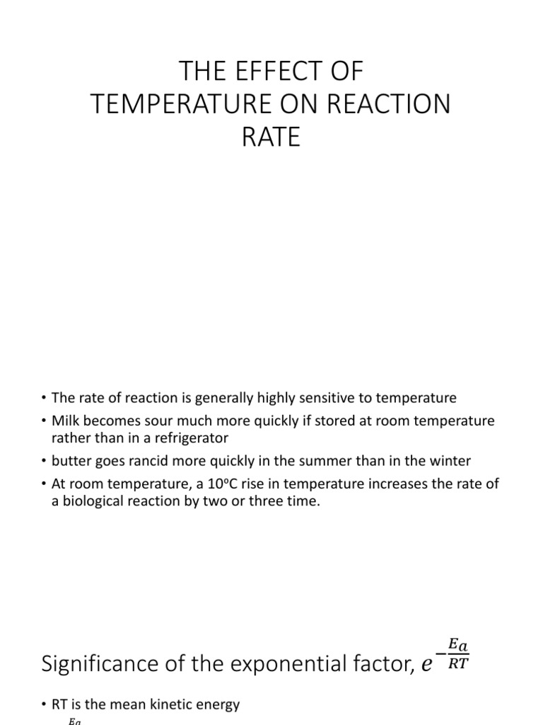 The Effect of Temperature On Reaction Rate | PDF | Activation Energy ...