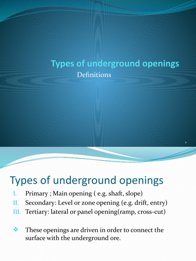 Types of Underground Openings-3 | PDF | Mining