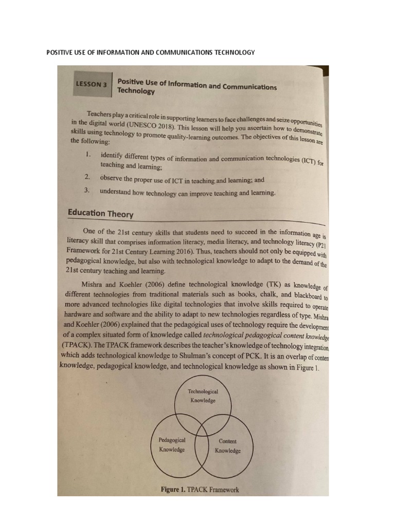 Positive Use of Information and Communications Technology | PDF