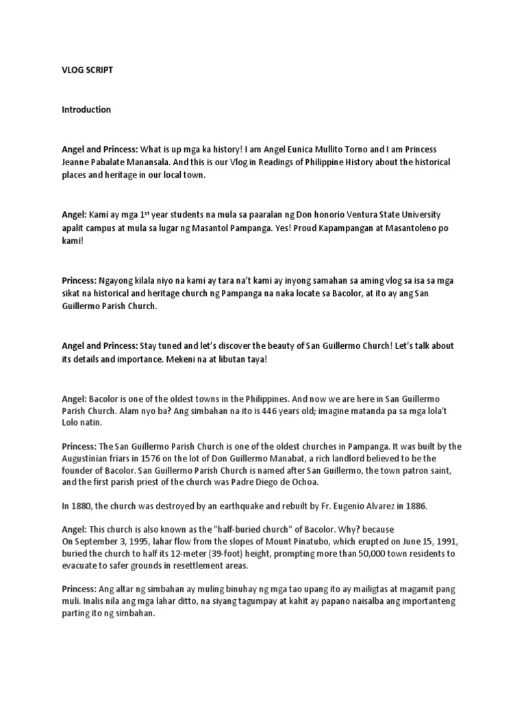 RPH Vlog Script | PDF