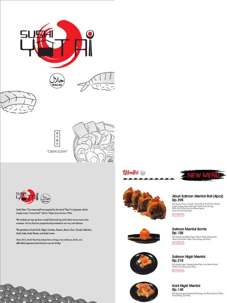 Daftar Menu - DINE in - Sushi Yatai - 2022 | PDF