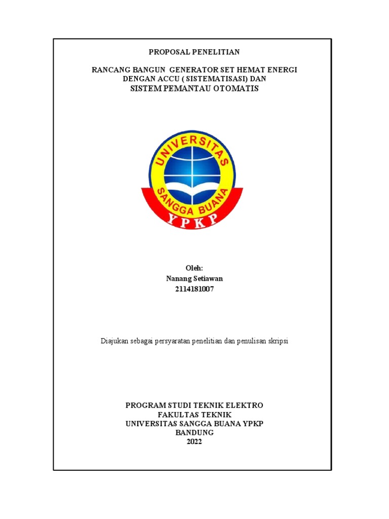 Rancang Bangun Generator Set Hemat Energi | PDF