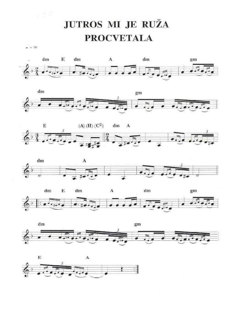 Jutros Mi Je Ruza Procvjetala | PDF