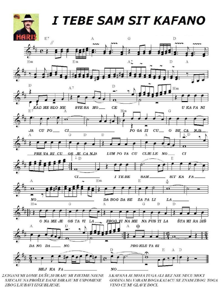 Haris Dzinovic I Tebe Sam Sit Kafano | PDF