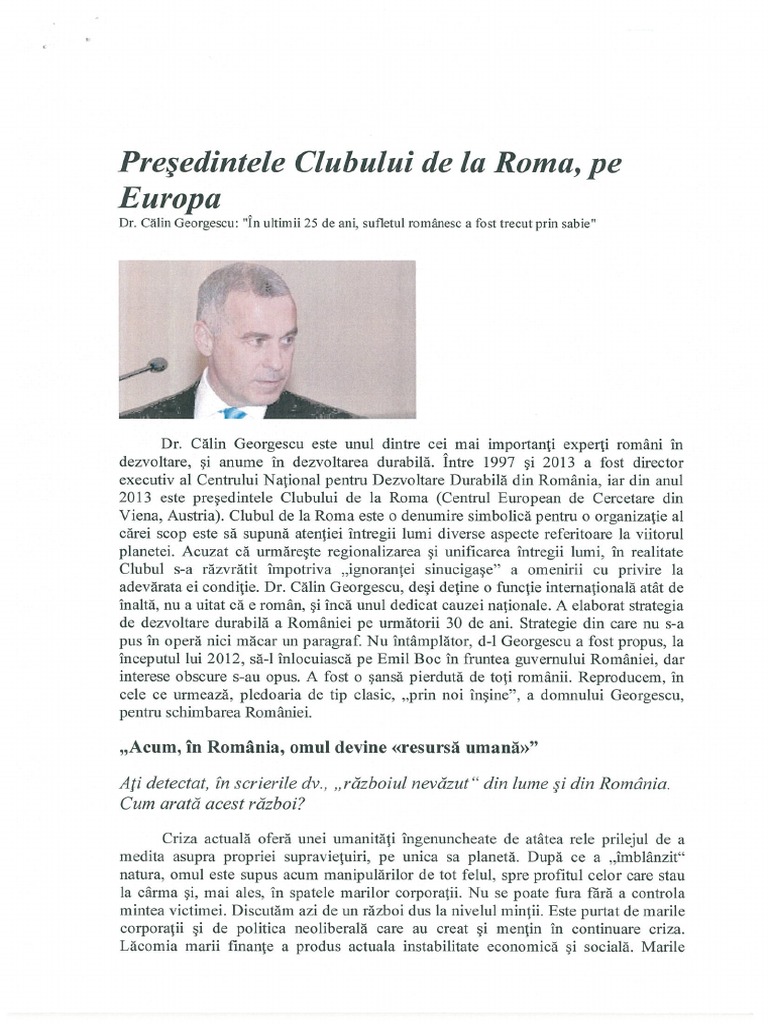 Călin Georgescu-Interviu 12 Pagini | PDF