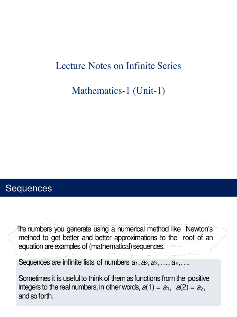 7-Infinite Series | PDF | Sequence | Series (Mathematics)
