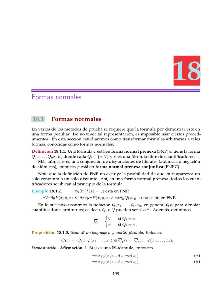18 - Formas Normales | PDF | Prueba matemática | Matemáticas