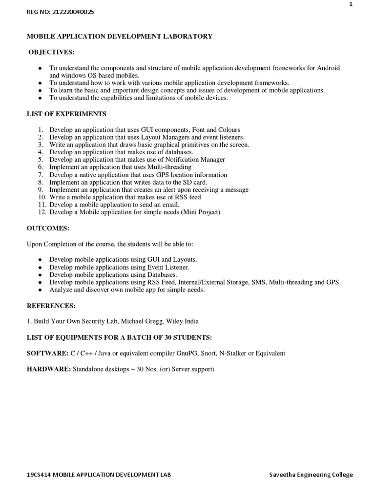 Mobile Application Development Report | PDF | Android (Operating System) | Mobile App