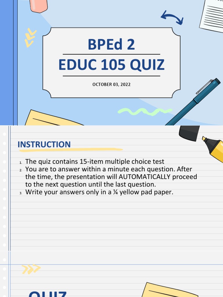 Educ 105 Quiz 2 Midterm | PDF | Educational Assessment | Psychology