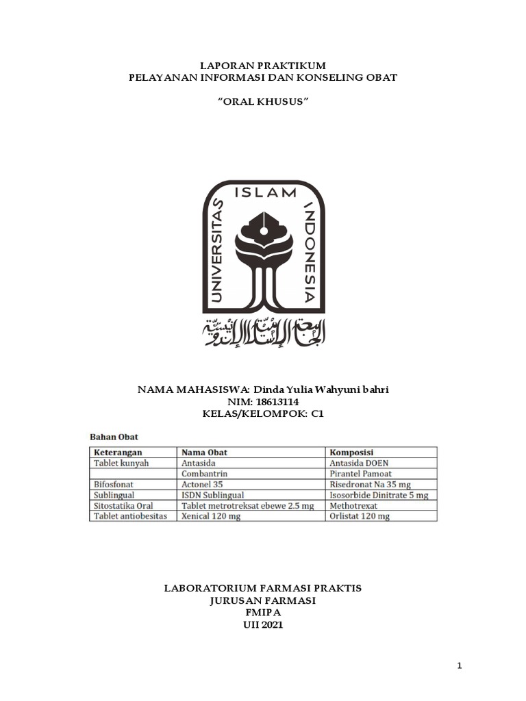 Konseling Obat: Antasida, Combantrin, Actonel, Vermox, Nitral SL | PDF ...